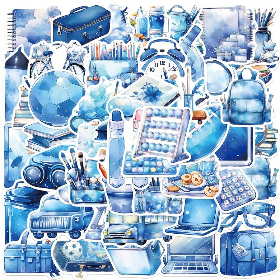 50PCS Blue Aesthetics Stickers Vinyl Aesthetics Stickers For ...
