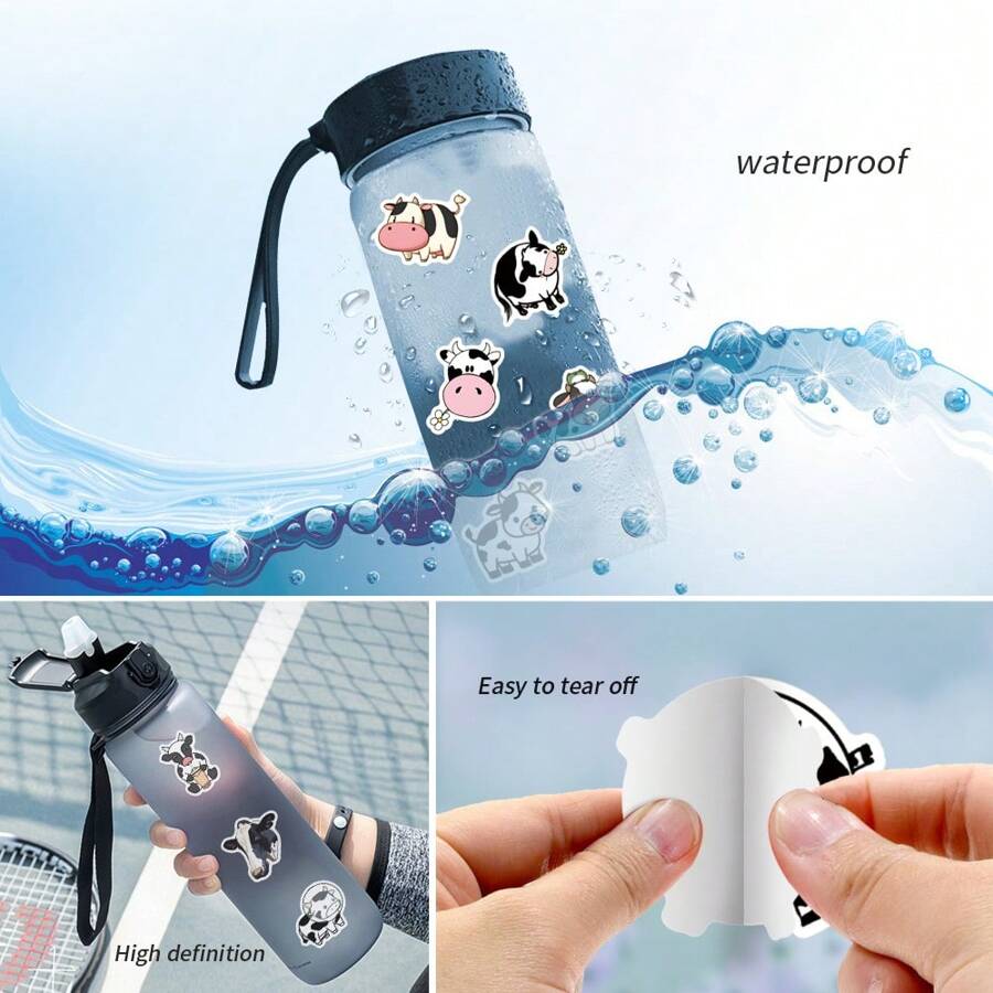 70PCS Black And White Cow Stickers Vinyl Stickers Scrapbook, Journaling ...