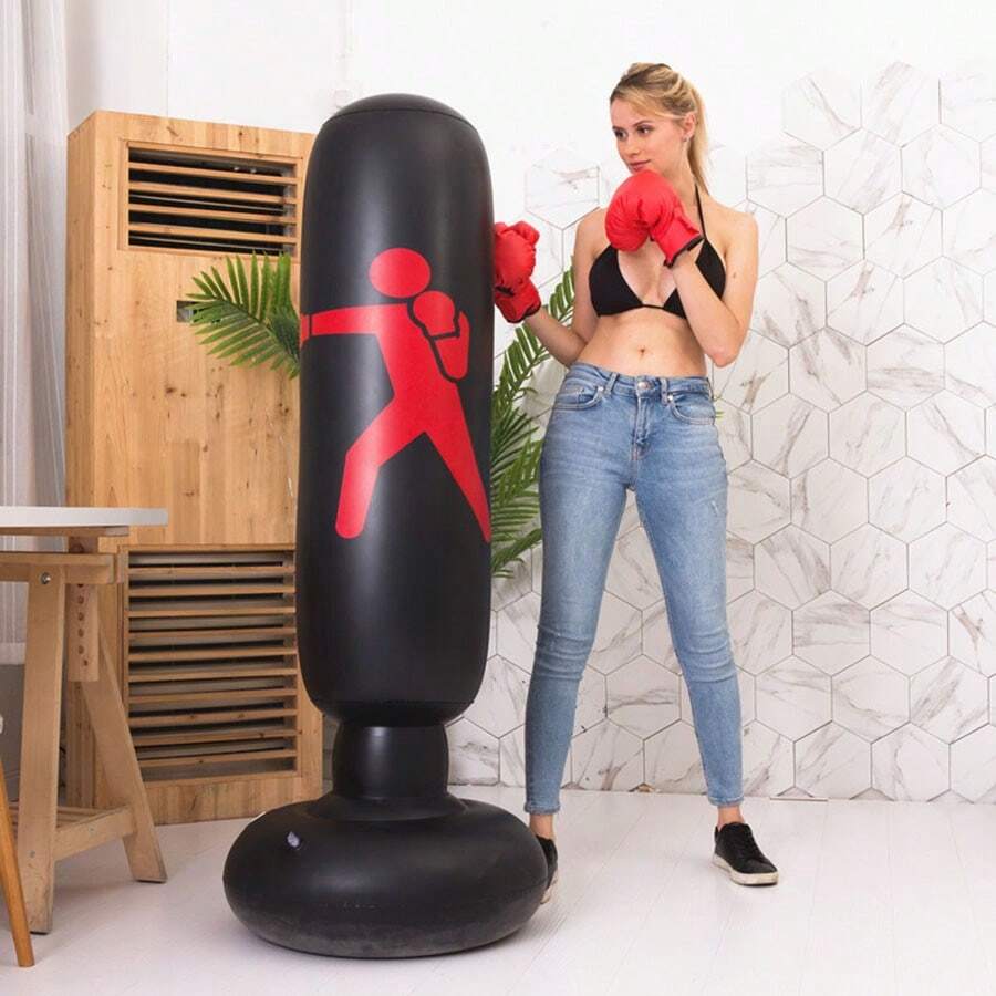 1pc Inflatable Fitness Boxing Pillar PVC Thick Tumbler Ventilation ...