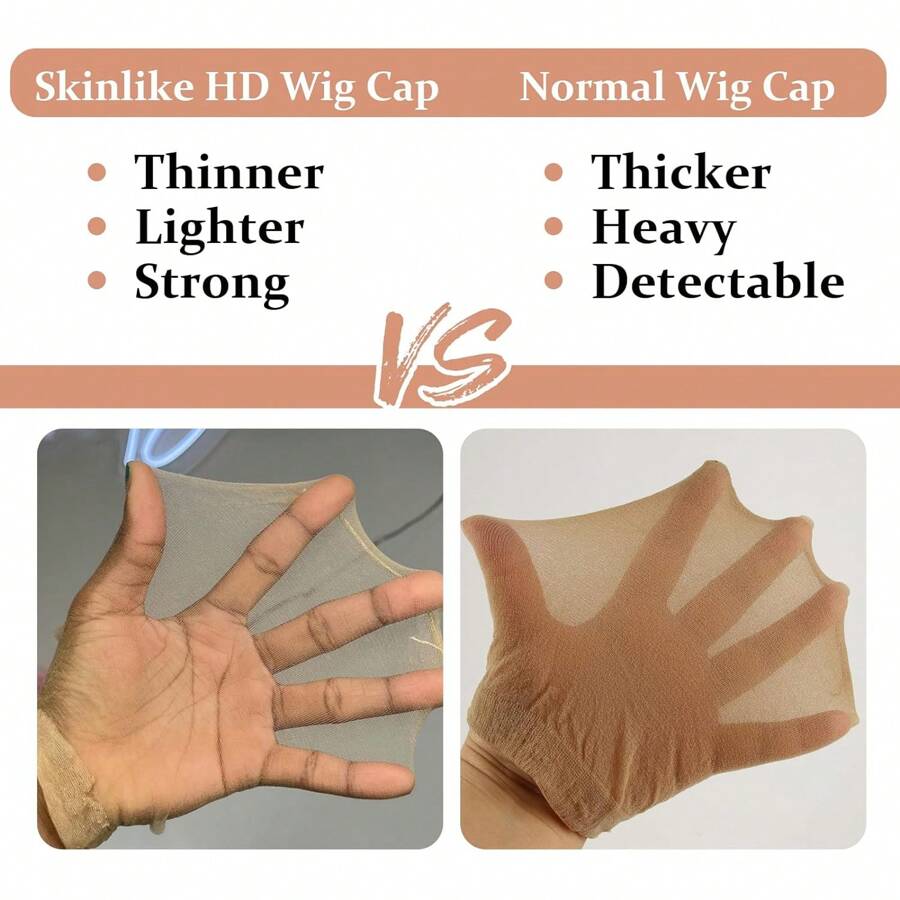 10pcs HD Wig Cap For Women, Ultra-Thin Invisible Brown Sheer Caps For ...