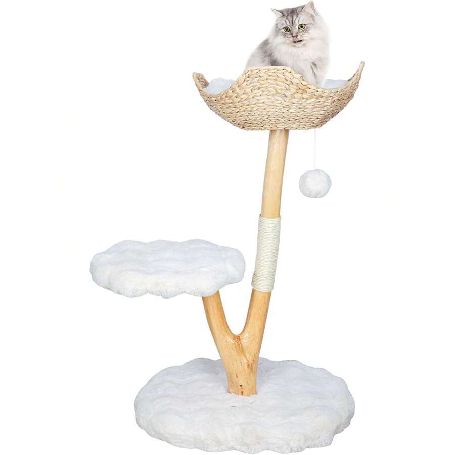 Cat Tree Tower, Wooden Cat Tree, Cat Tower With Scratching Post, Heavy ...