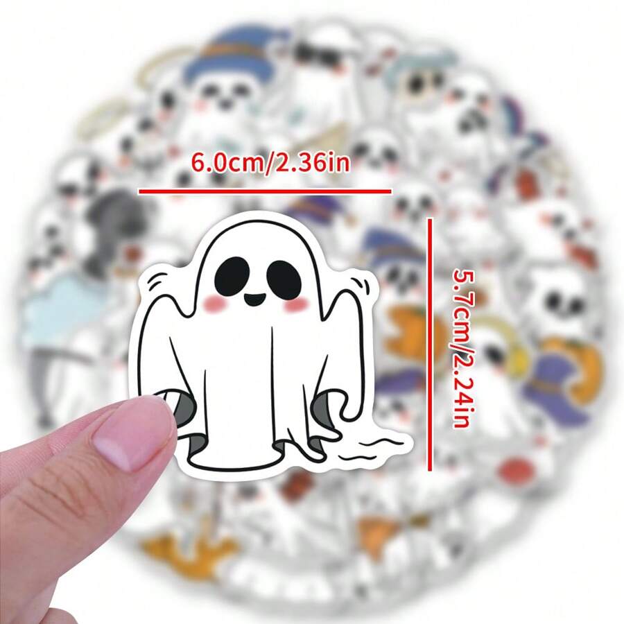50PCS Halloween Ghosts Stickers Vinyl Aesthetics Stickers Scrapbooking ...