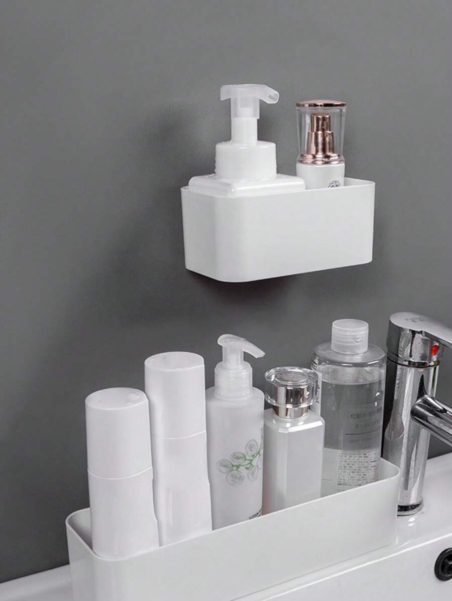 1pc Large/Medium Plastic Wall-Mounted Storage Shelf For Bathroom, No ...