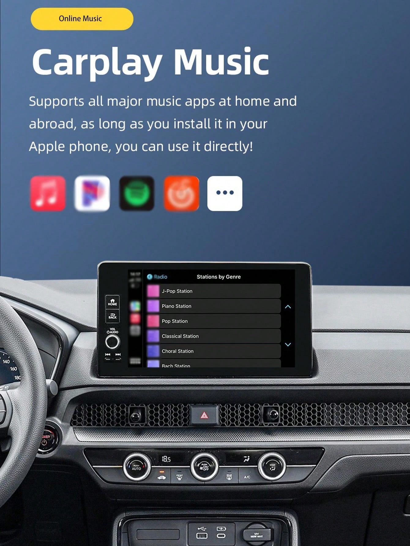 Kompakter kabelloser CarPlay-Box, wandelt kabelgebundene Verbindung in ...