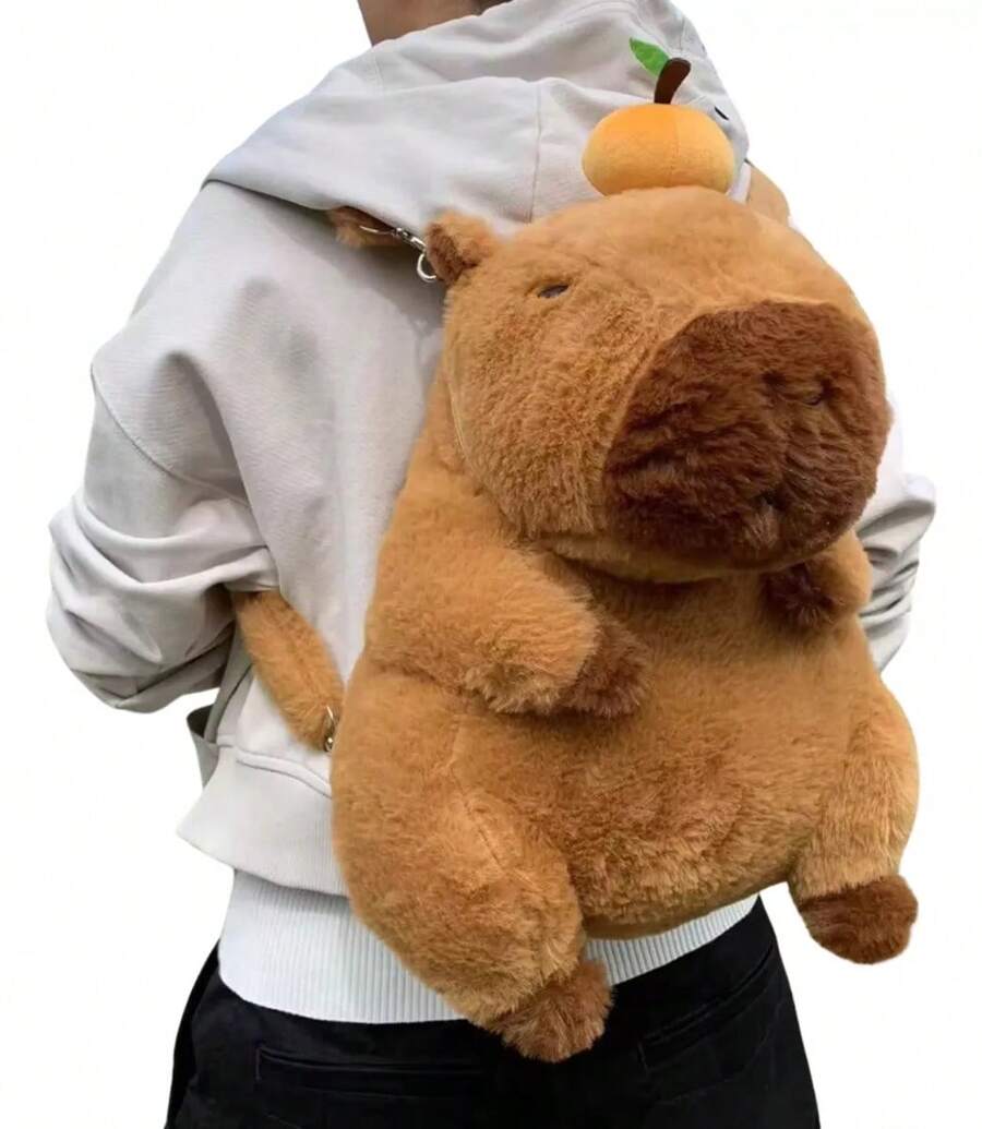 ESTUCHELANDIA Capybara Backpack Soft Stuffed Carpincho Bag Kapibara ...