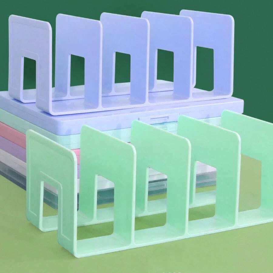 4 Grid Multi-Purpose Bookends Book Storage Stand Organizer Holder Desk ...
