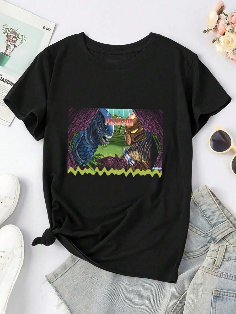 Alien Vs Predator Xenomorph Facehugger T-Shirt - Officially Licensed ...