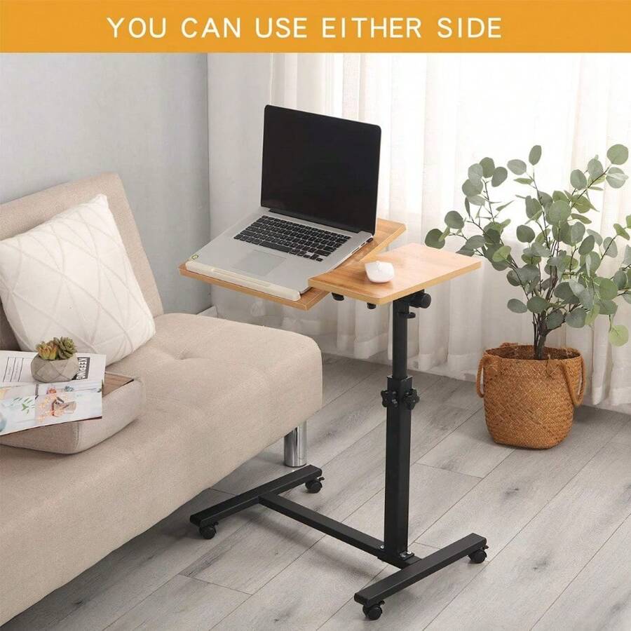 TigerDad Overbed Bedside Desk Mobile Rolling Laptop Stand Tilting ...