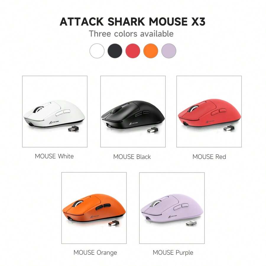 ATTACK SHARK X3 Gaming Mouse Wireless Attack Shark Mouse PixArt PAW3395 Gaming Sensor, BT/2.4G ...