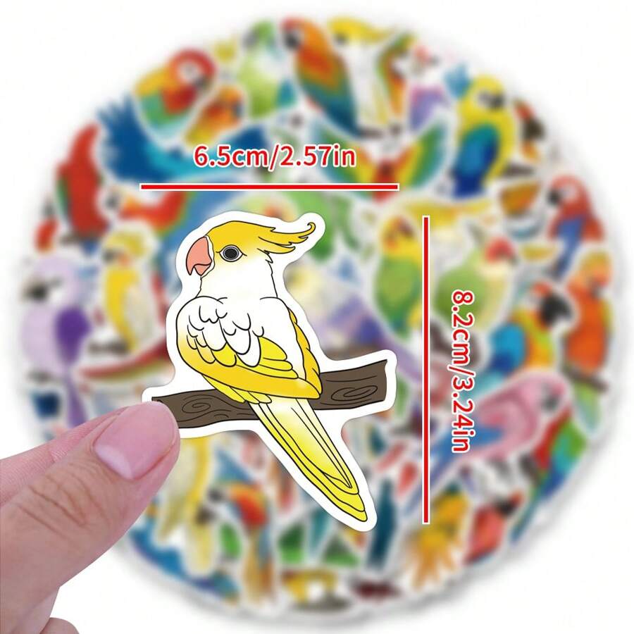 50PCS Parrot Stickers Vinyl Aesthetics Stickers Scrapbooking, Diary ...