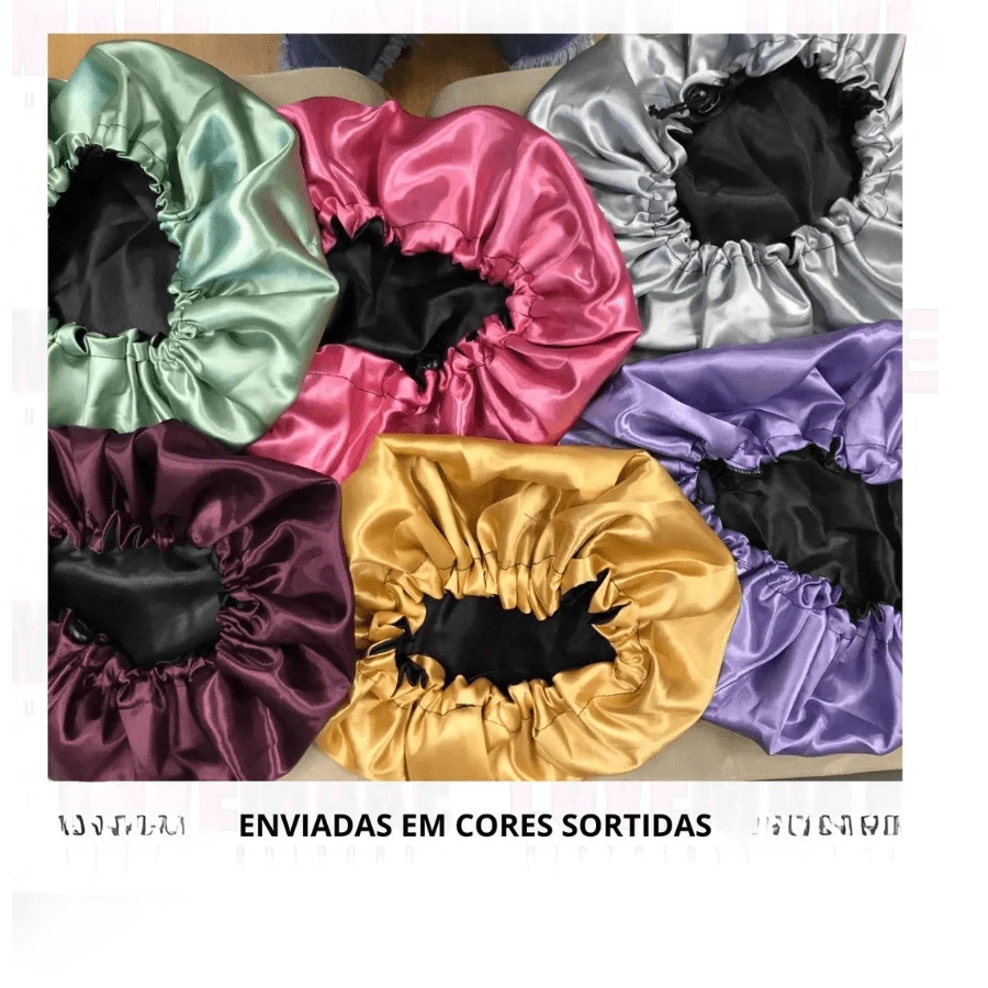 Kit With 12 Units Satin Anti-Frizz Cap Double-Sided Cap With Regulator ...