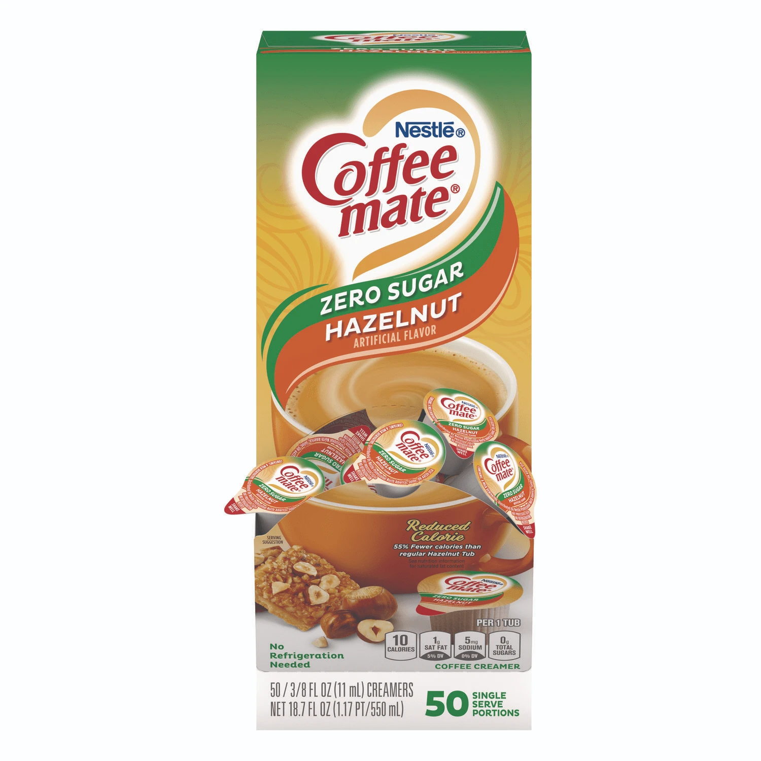 Coffee Mate Liquid Coffee Creamer, Zero Sugar Hazelnut, 0.38 Oz Mini ...