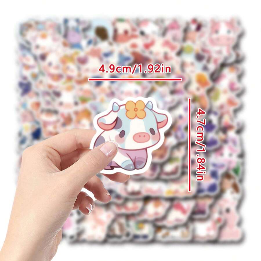 75PCS Cartoon Cow Stickers Vinyl Aesthetics Stickers, Decals ...