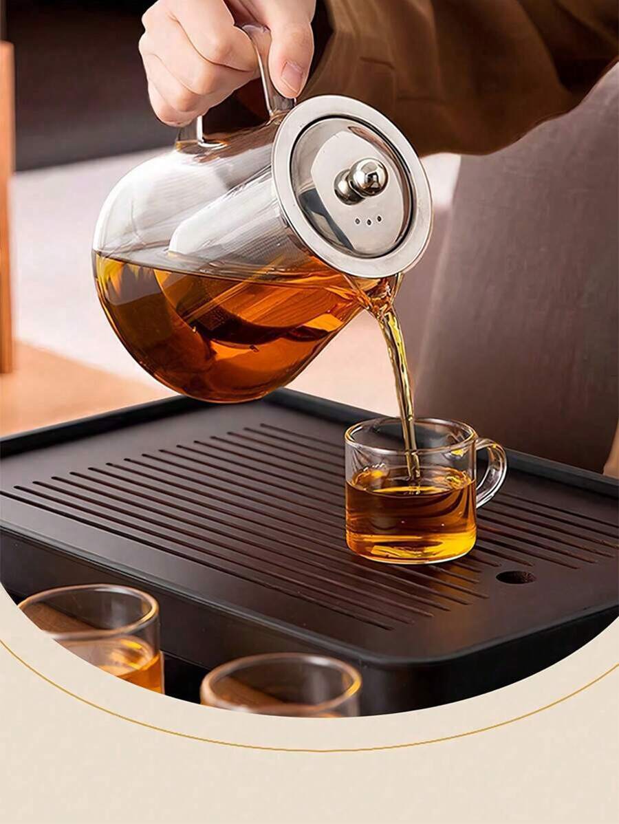 1pc Heat-Resistant Glass Tea Pot, Large Capacity Tea Infuser Pot ...