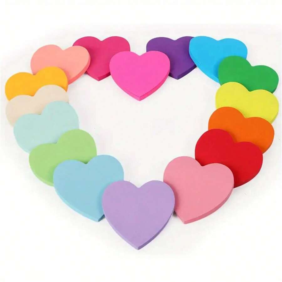 25pcs Heart Shaped Sticky Notes, Colored Memo Pads For School, Students ...