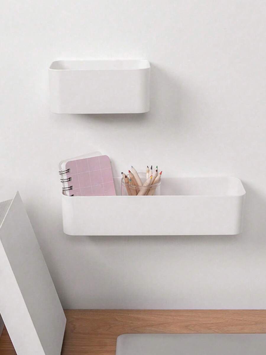1pc Large/Medium Plastic Wall-Mounted Storage Shelf For Bathroom, No ...