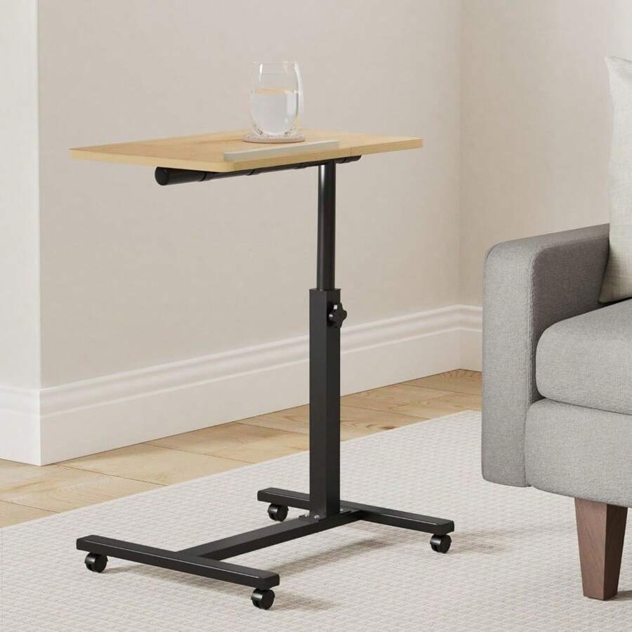TigerDad Overbed Bedside Desk Mobile Rolling Laptop Stand Tilting ...