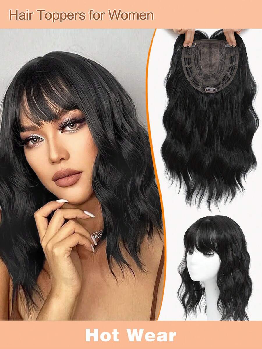 Postizo de cabello ondulado de 14 pulgadas para mujeres, piezas de ...