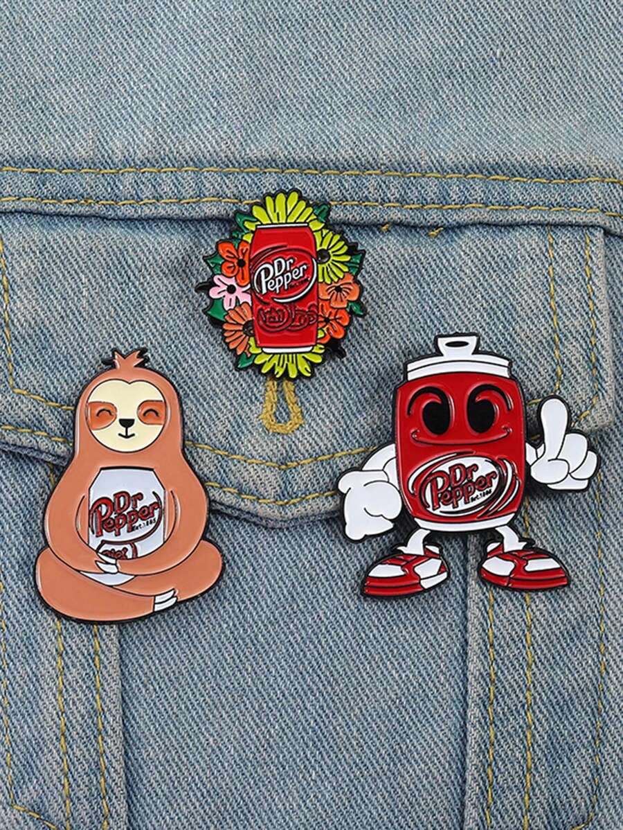 QIHOO 3pcs PDR Pepper Loves To Eat Pepper Monkey Brooch Cartoon ...