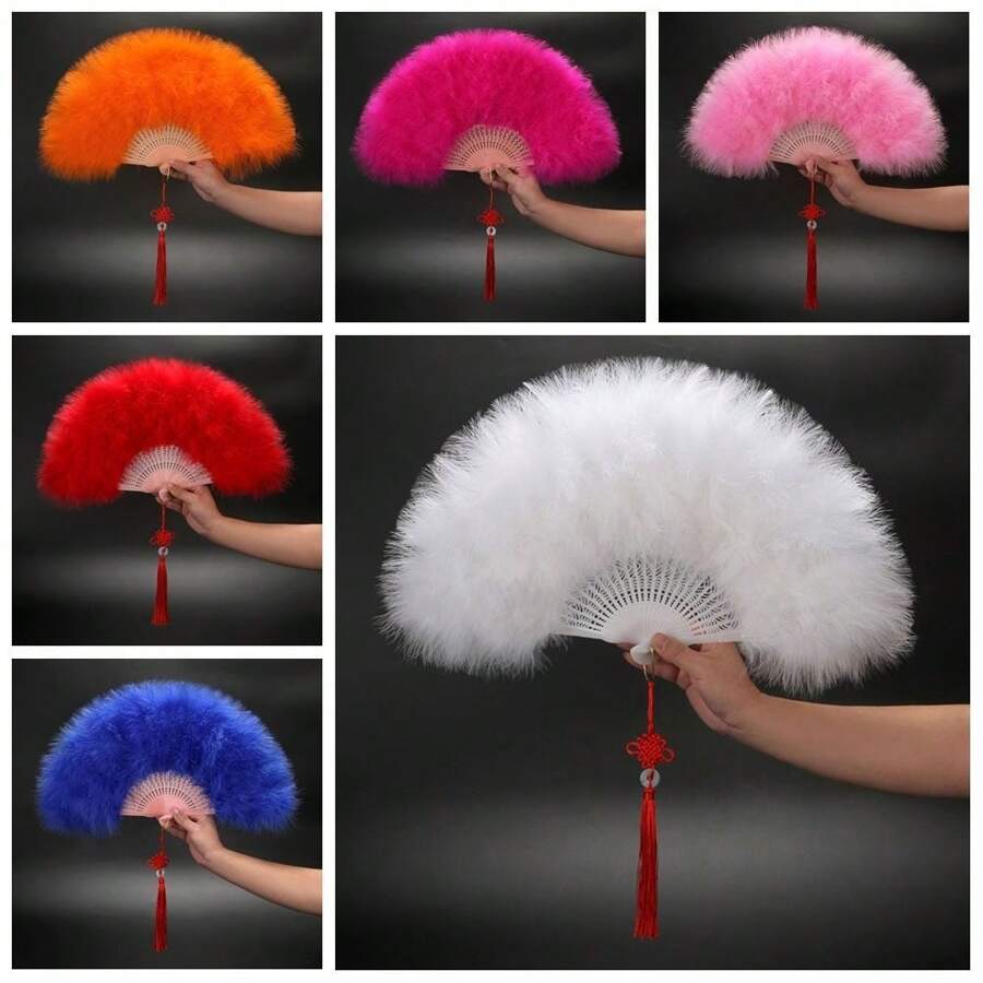 Foldable Feather Fan Marabou Feather Vintage Flapper Hand Fan Fan For ...