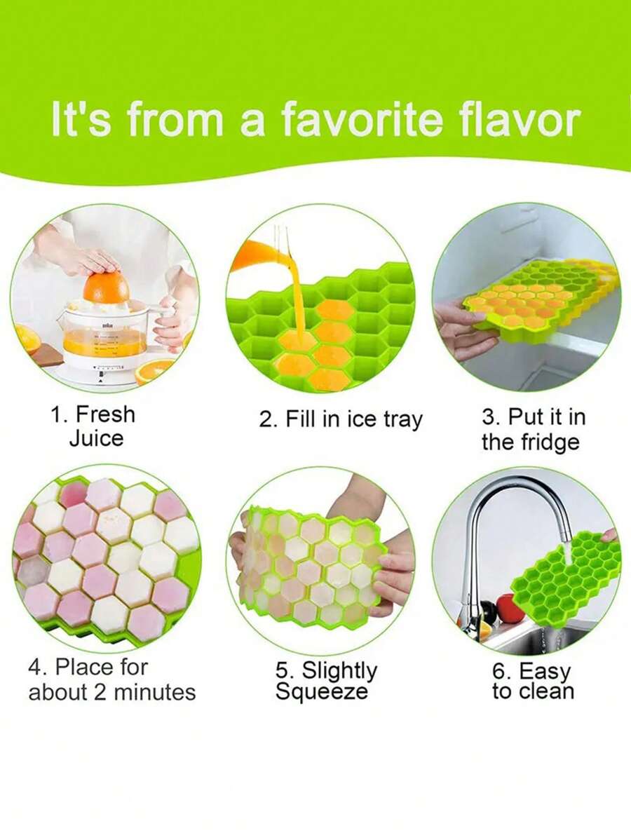 A Honeycomb Silicone Ice Tray -37 Grid Hexagonal Ice Mold, Making ...