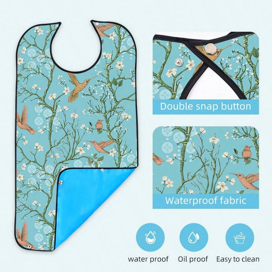 1-Pack Adult Bibs, Washable And Reusable, Waterproof Garment Protector ...