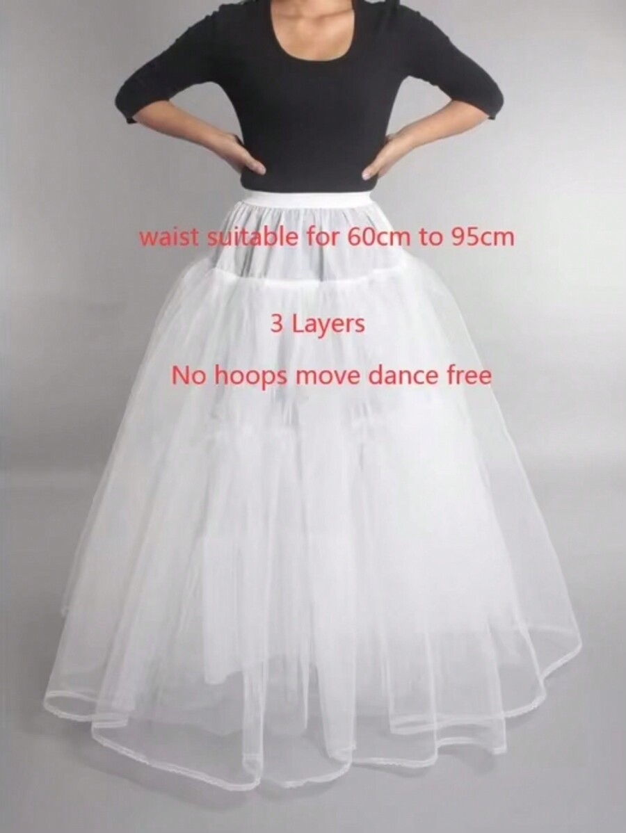 Women Cancan Skirt Petticoat Underskirt Hoopless High Quality 3 Layers ...