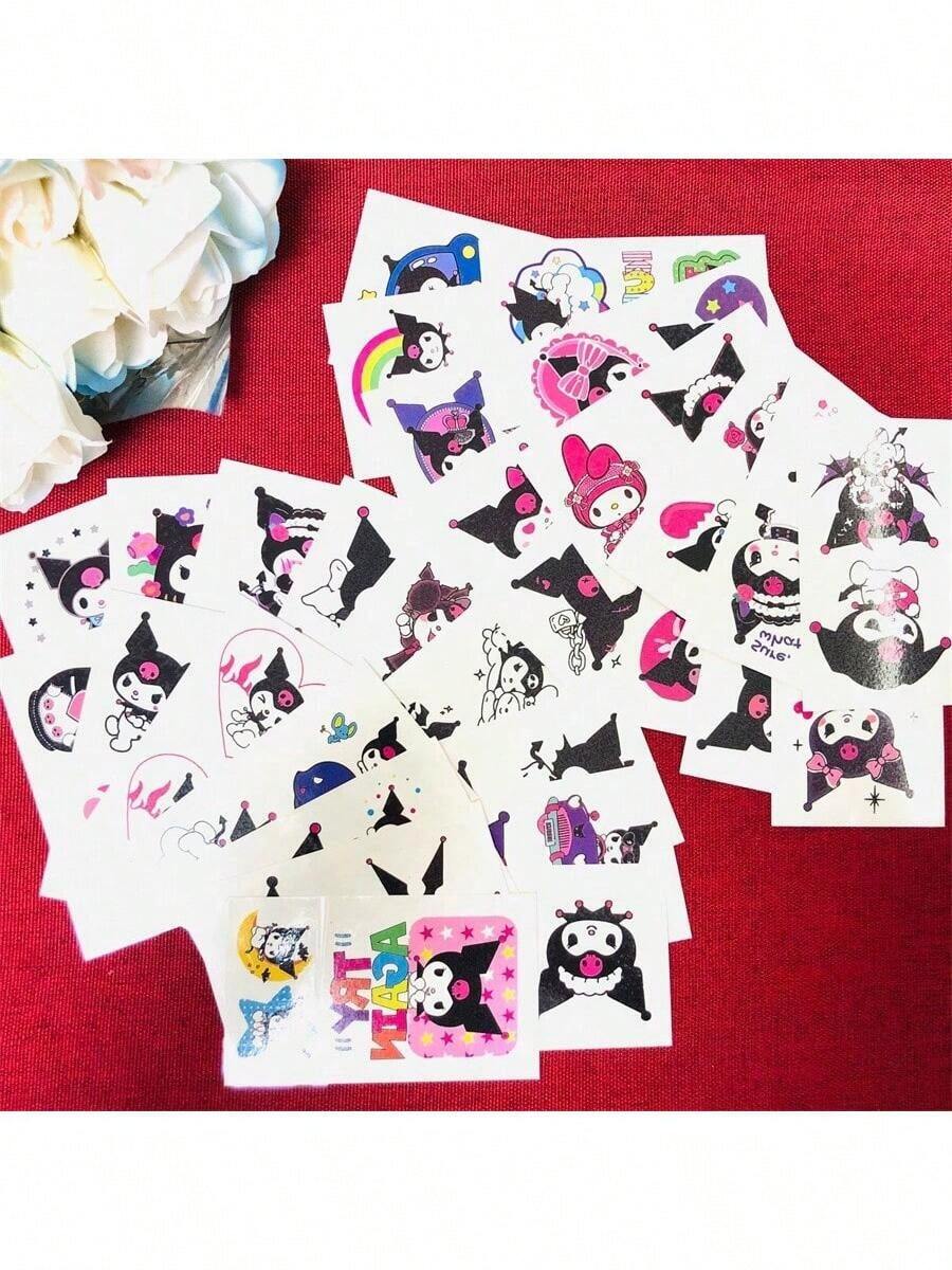 Sanrio 30 Sheets Waterproof Tattoo Stickers Long Lasting Temporary Tattoos Sanrio Series