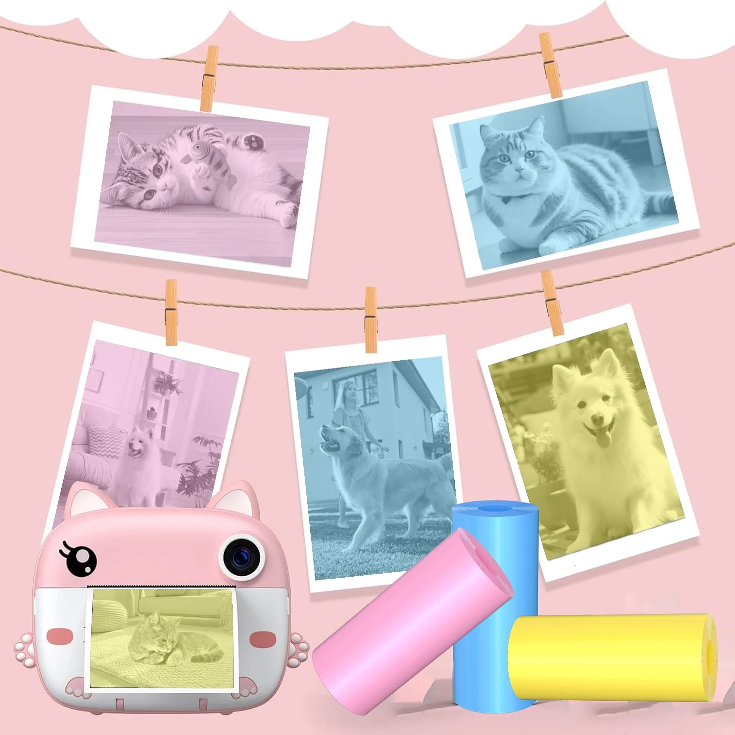 Color Instant Camera Refill Printing Photo Paper, 3/6/12 Rolls Of Color ...