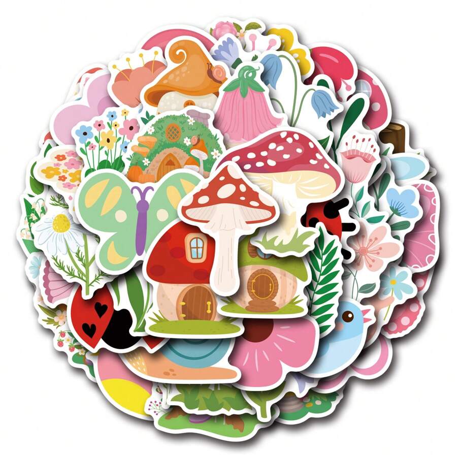 50PCS Cartoon Forest Fairy Stickers Vinyl Aesthetics Stickers ...