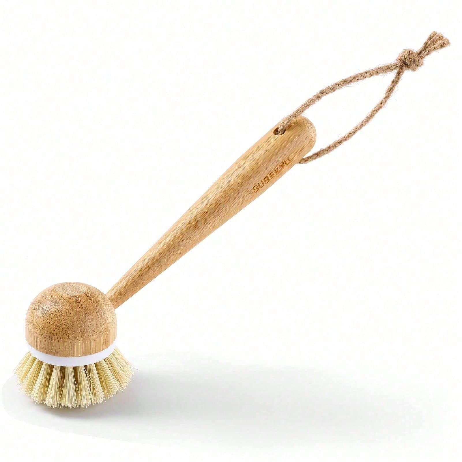 Bamboo Dishwashing Brush, Household Sink, Stove, Long Handle Cleaning ...