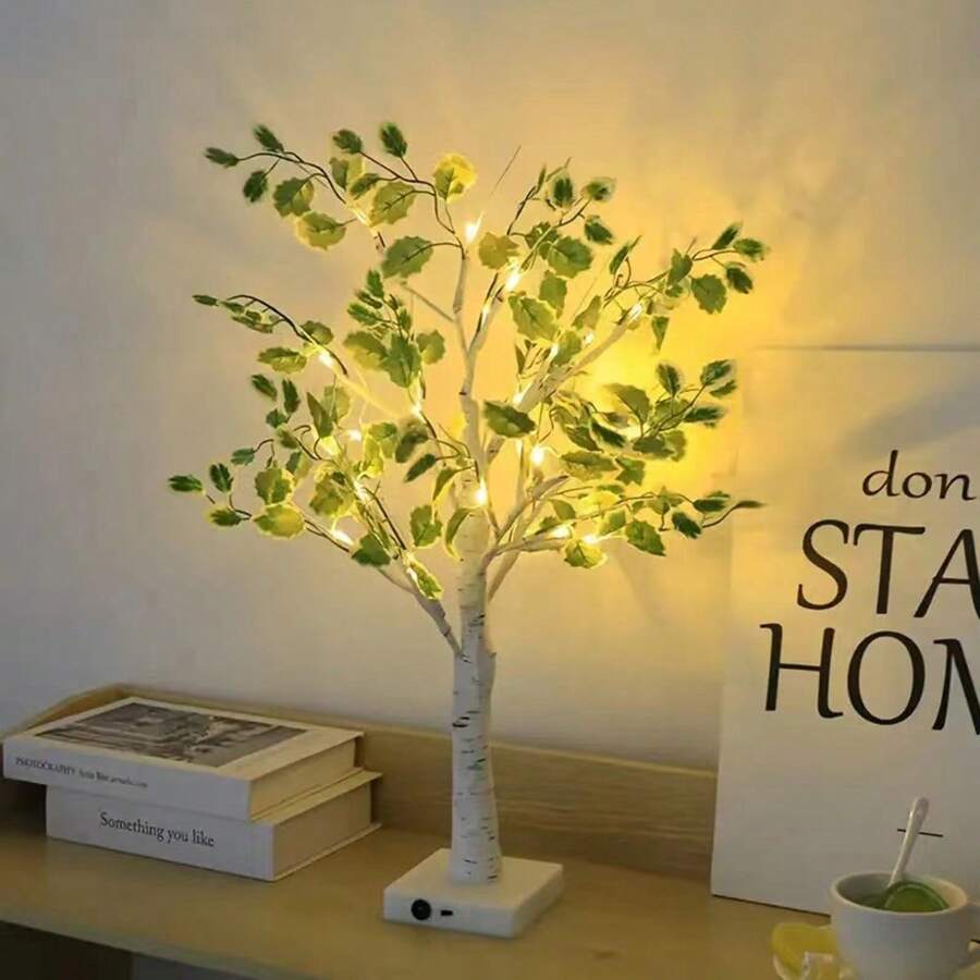 1 Piece LED Birch Tree Night Light, Copper Wire Tree Light, Indoor ...