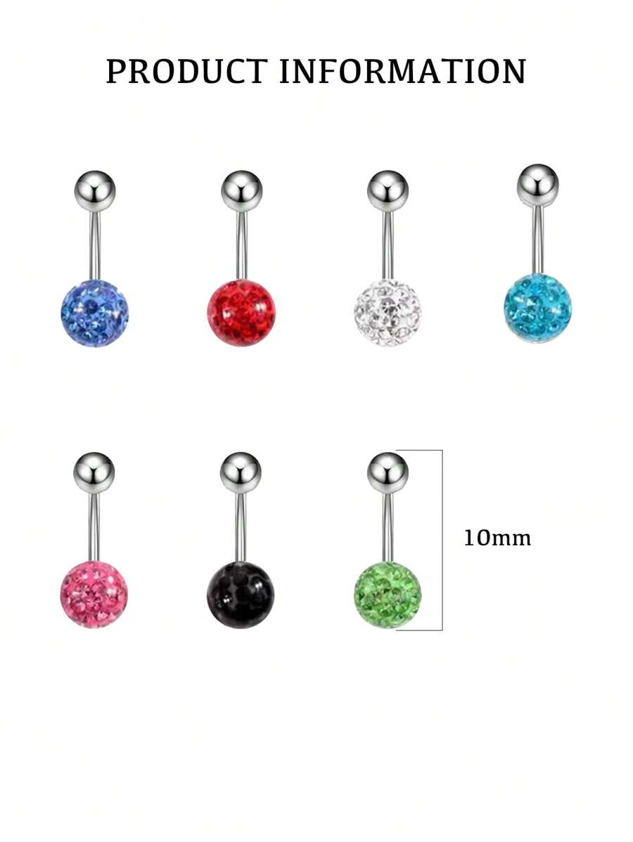 1PC 925 Sterling Silver Belly Button Ring CZ Gem Sparkly Glitter ...