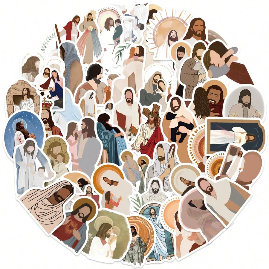 50Pcs Pieces Of Jesus Stickers Vinyl Aesthetics Stickers Scrapbooking ...