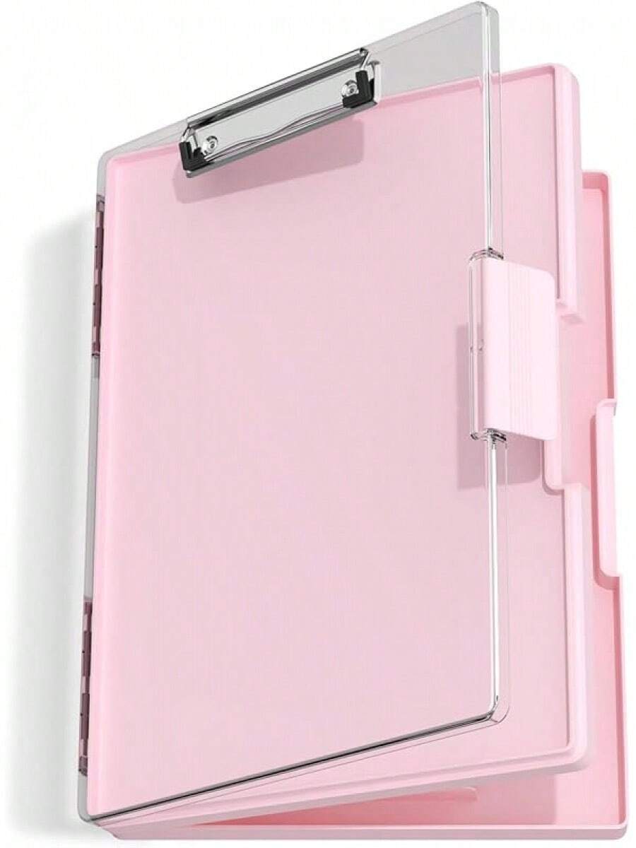 Clipboard With Storage, Pink 8.5 X 11 Folder Nursing Side Opening ...