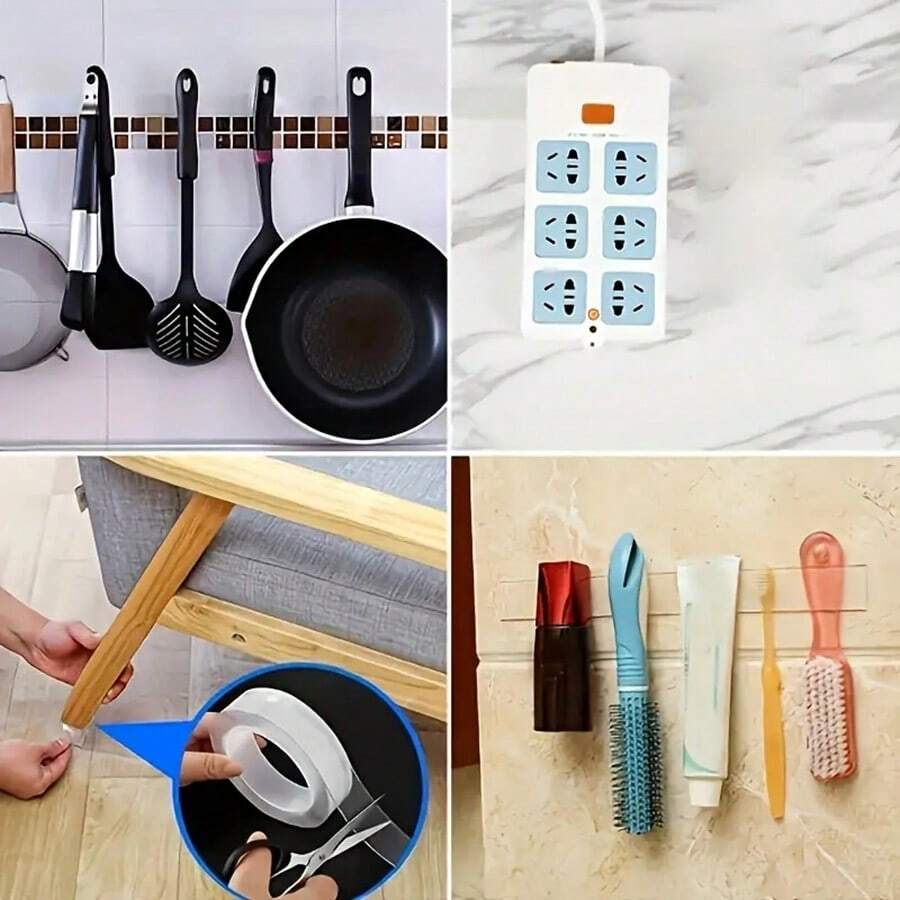 Reusable Double Sided Tapes - 1 Roll Heavy Duty Traceless Strong Sticky ...