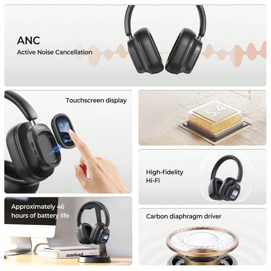 Miniso Casque G90 avec réduction de bruit sans fil, écouteurs style ...