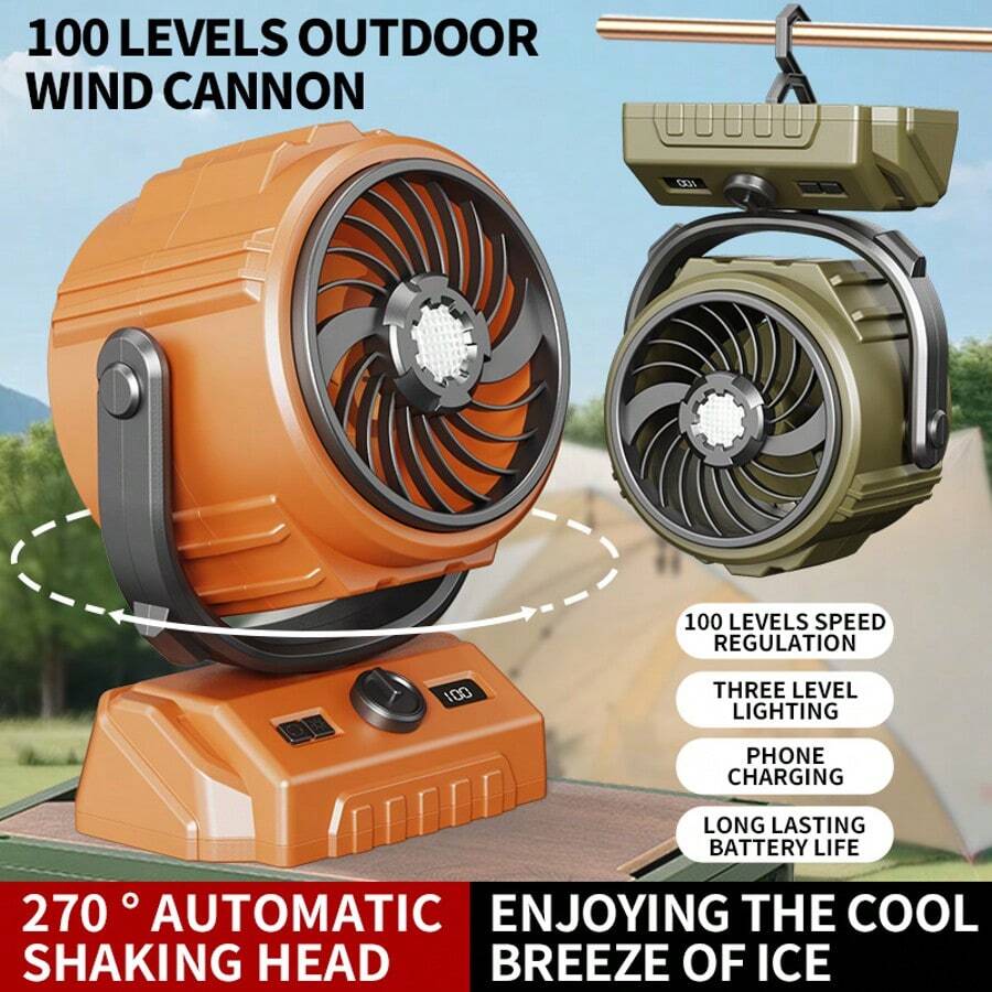 New 100-Speed High-Speed Outdoor Fan With 6-Inch Lighting And Digital ...