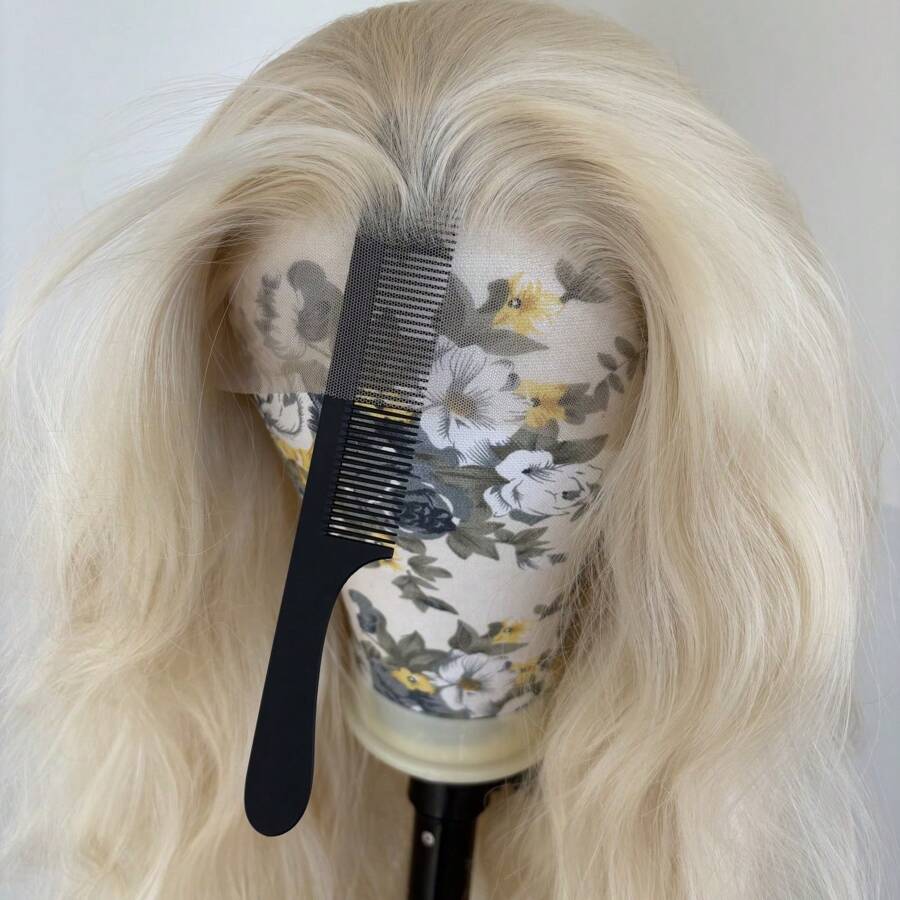 Party Bleach Blonde Layered Long Wavy Synthetic Hair Natural Hairline ...