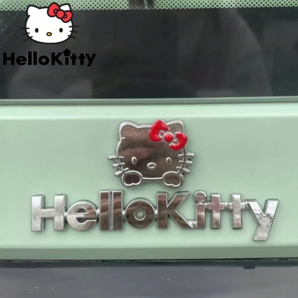 Sanrio Autorisé : élégant autocollant en métal étanche Hello Kitty ...
