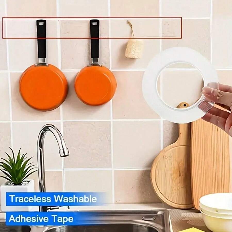 Reusable Double Sided Tapes - 1 Roll Heavy Duty Traceless Strong Sticky ...