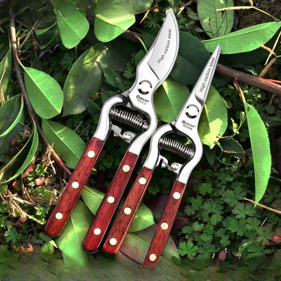 8 Inch Wood Handle Pruner Pruning Shears Garden Tree Branch Cutting ...