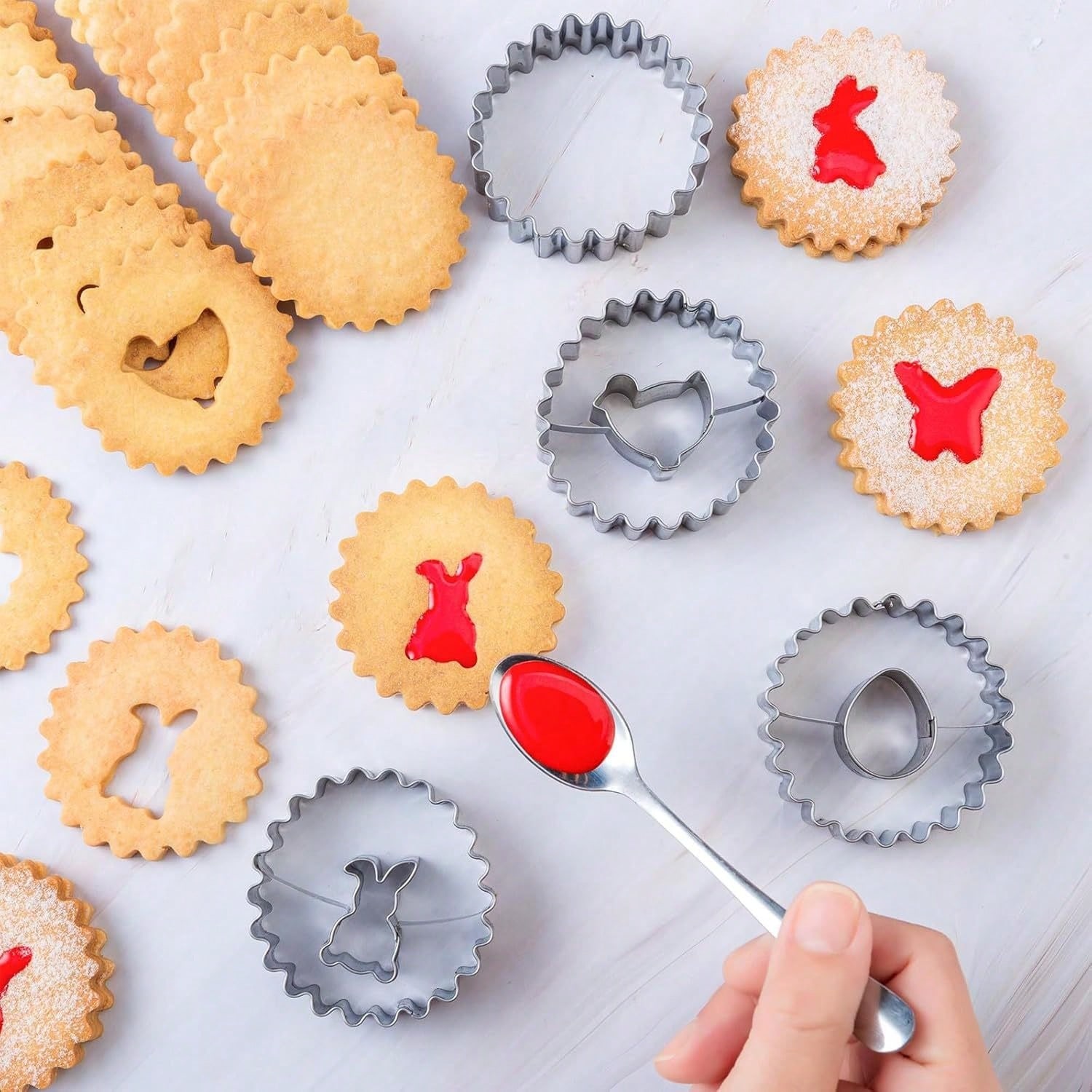 Easter Stainless Steel Cookie Mold Round Wave Sandwich Cutting Mold ...