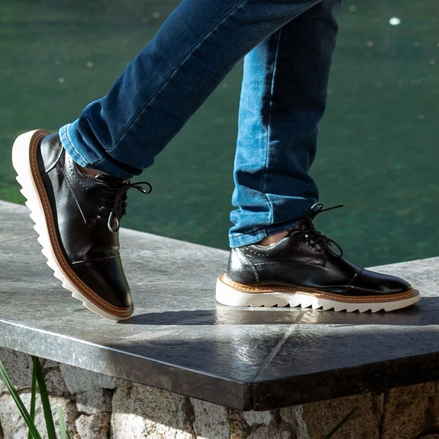 Oxford Verona Tractor Dress Shoes Comfortable Men's Formal Brogue ...