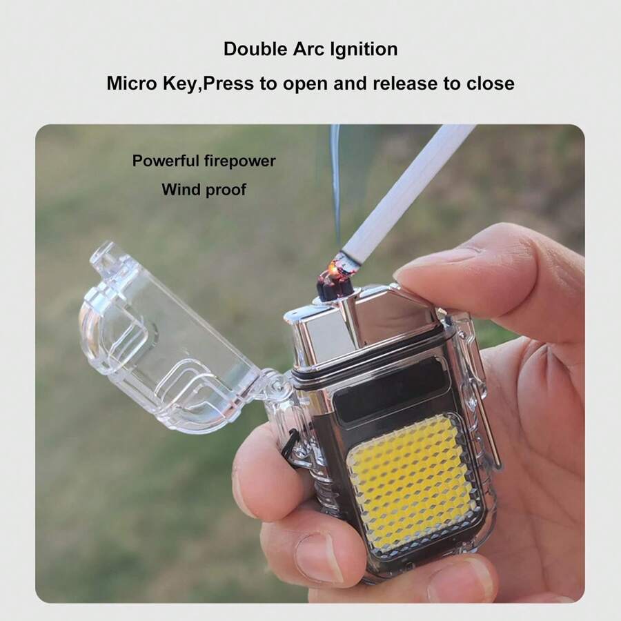 Windproof Led Lighter With Powerful Portable Flashlight Agility In ...