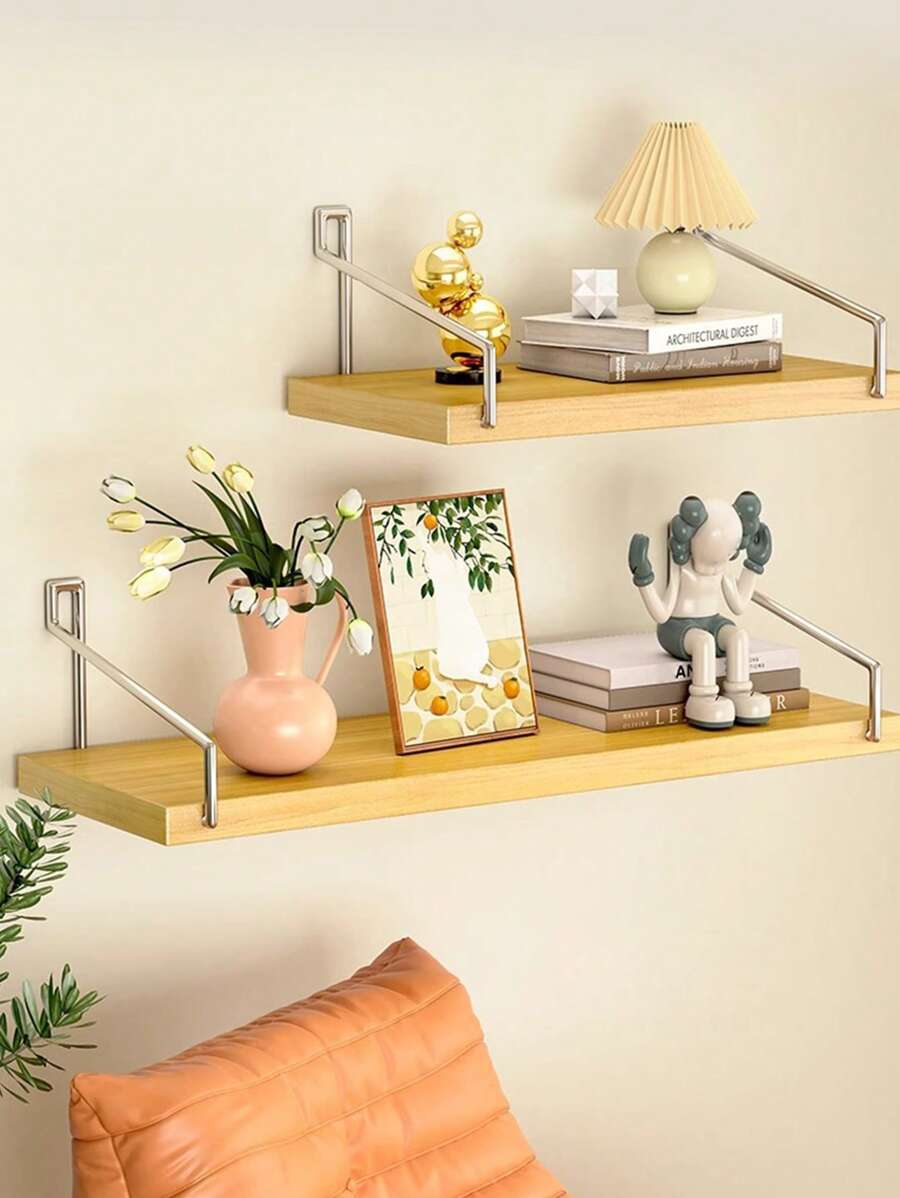 1pc (Incl.Hook) 30/40/50cm Wall Mounted Floating Shelf, No-Drill ...