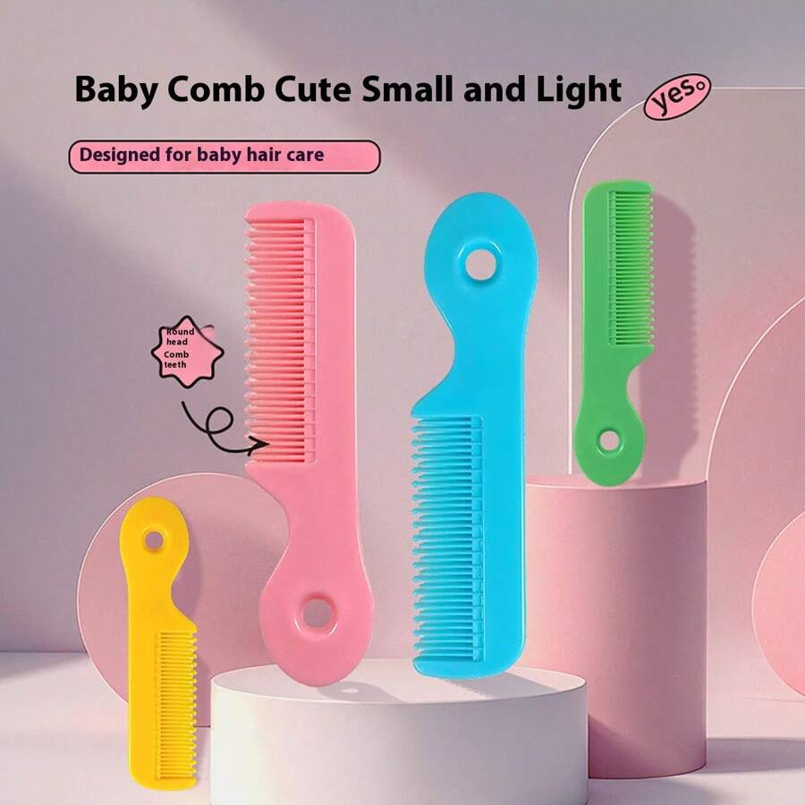 3pcs Candy Color Cute Mini Comb Simple Girl Hair Hair Comb Round Head ...