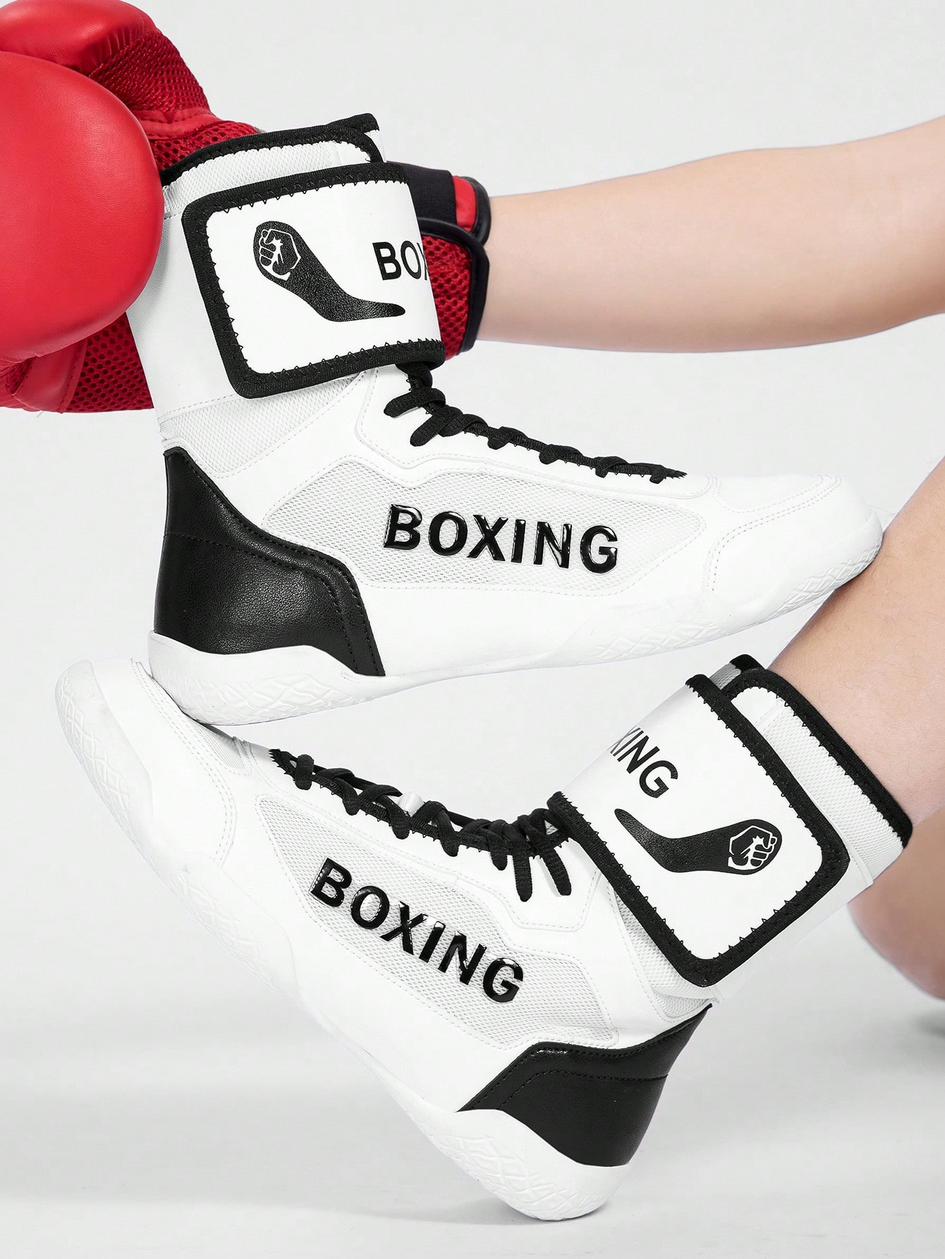 High-Top Men Boxing Shoes With Letter Embroidery, 3-Color Boxing Shoes ...