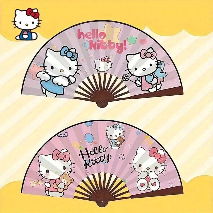 Sanrio Sanrio Hello Kitty Cartoon Folding Fan - Cute Handheld Cooling ...