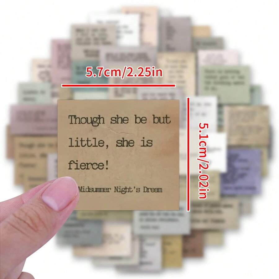 60pcs Vintage Inspirational Quotes Stickers Aesthetic Vinyl Stickers